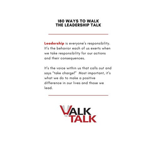 180 Ways To Walk The Leadership Talk — Walk The Talk